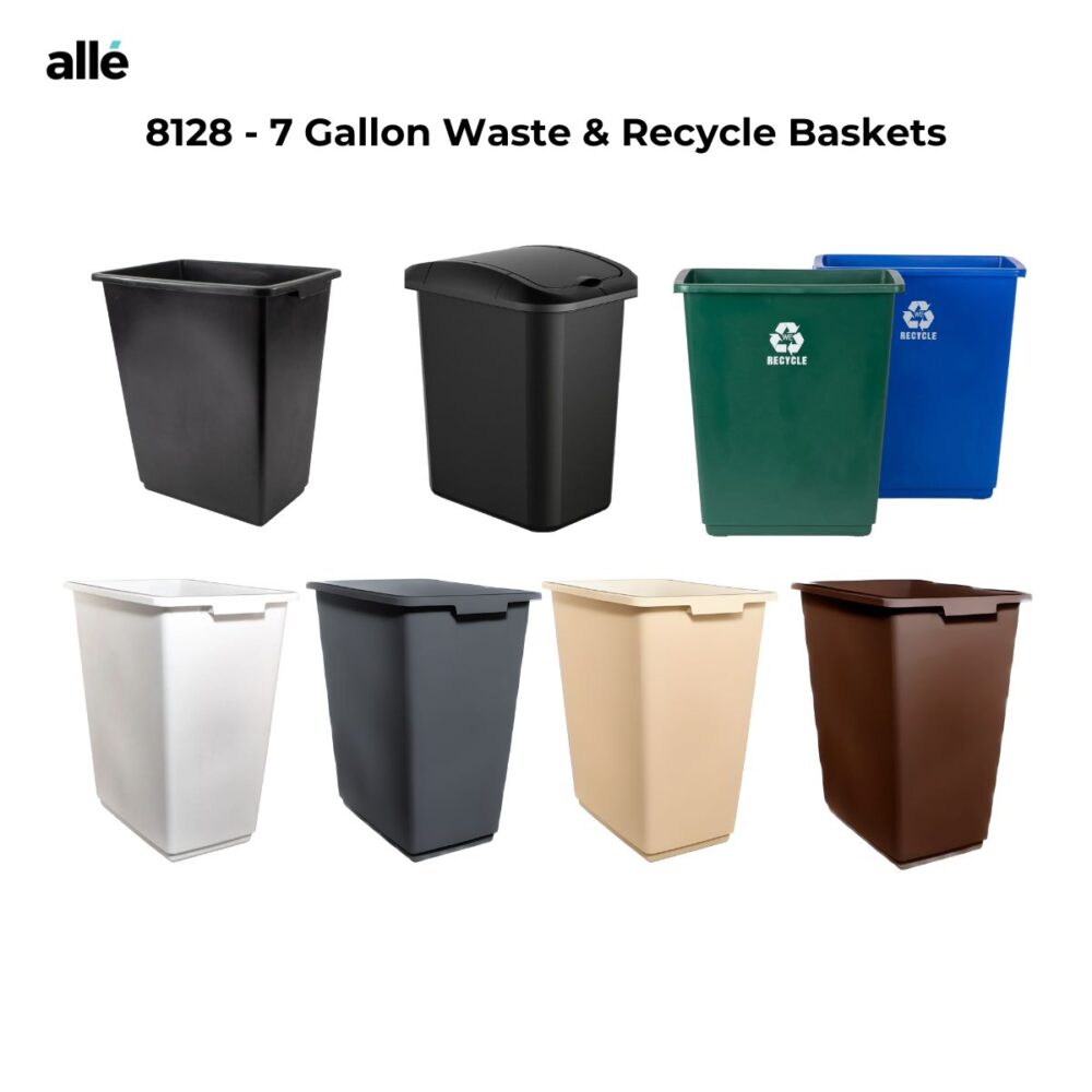 Plastic Rectangular Waste & Recycle Baskets - Allé Designs