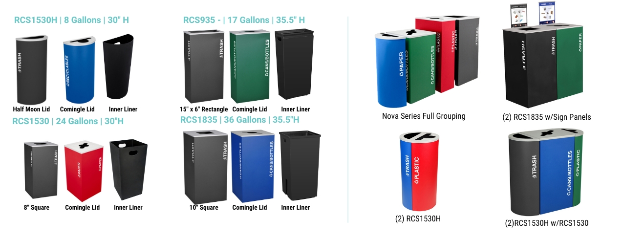 Nova Series Modular Waste & Recycle - Allé Designs